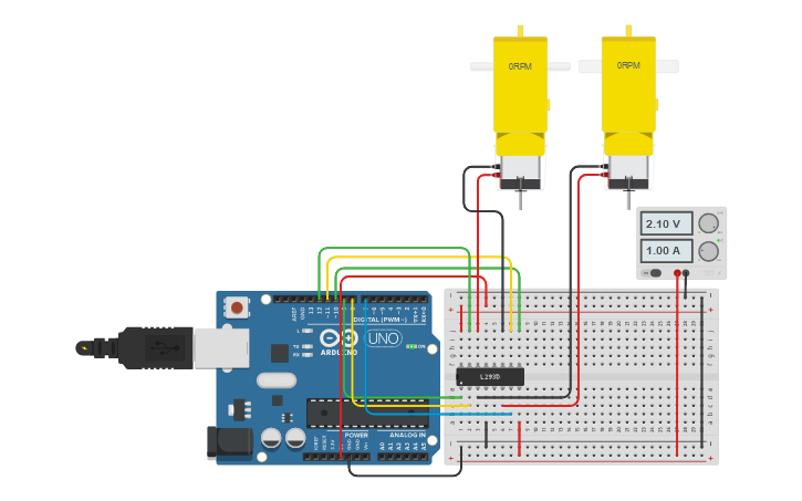 Circuit Design Ejemplo De Motores Tinkercad