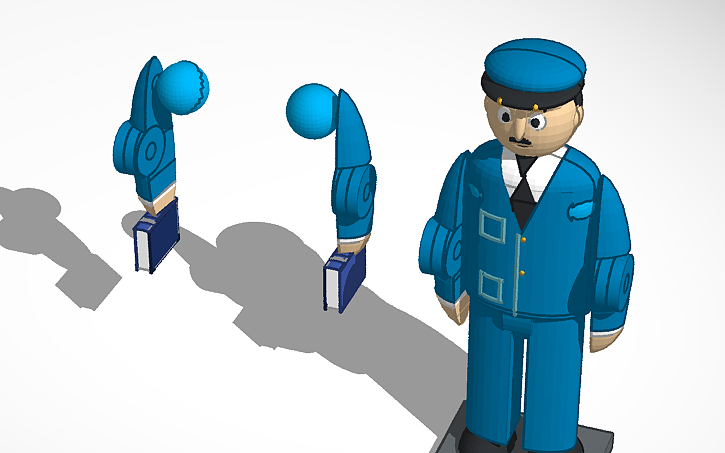 3D design railwars mini toy conductor - Tinkercad