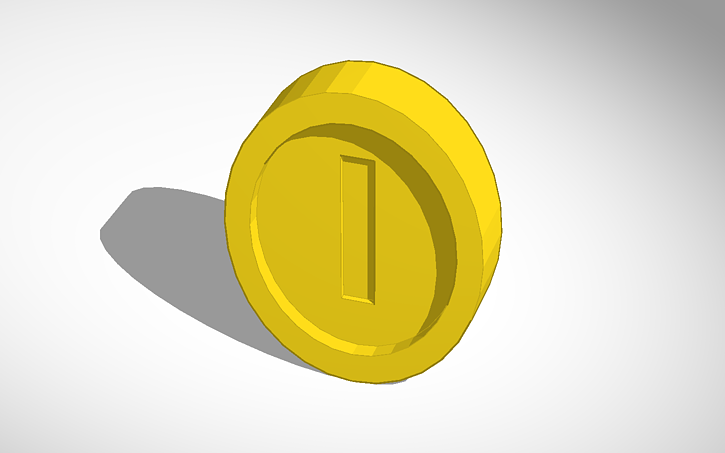 3D design Mario Coin - Tinkercad