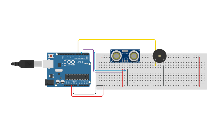 Circuit design Smart stick programming | Tinkercad