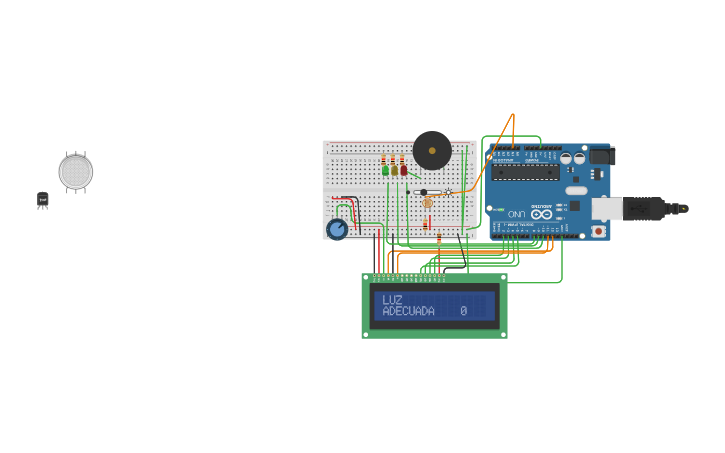 Circuit design LDR - Tinkercad