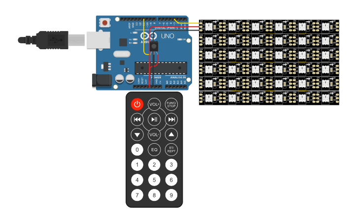 Circuit design Ir Neopixel - Tinkercad