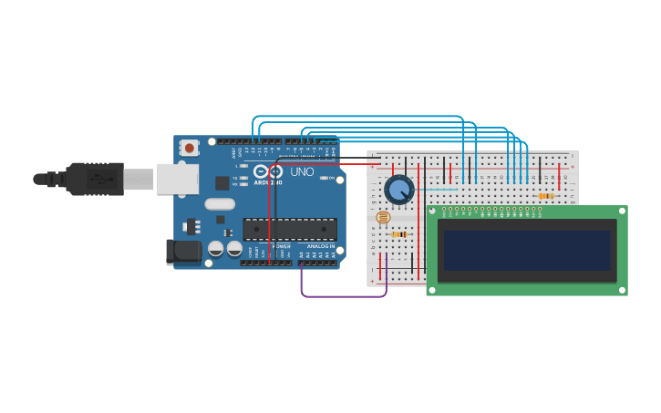 Circuit design LDR 2 LCD V2 - Tinkercad