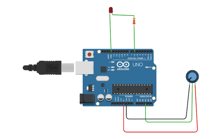 Circuit design Potentiometer Lab | Tinkercad