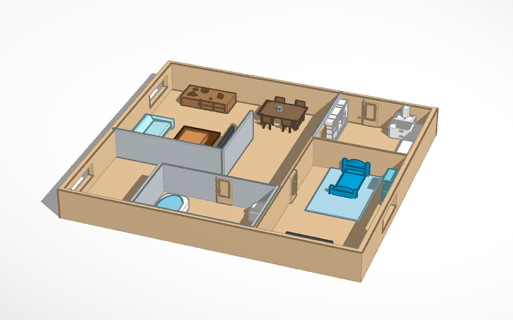 3D design Interior de la casa. Equipo 1 - Tinkercad