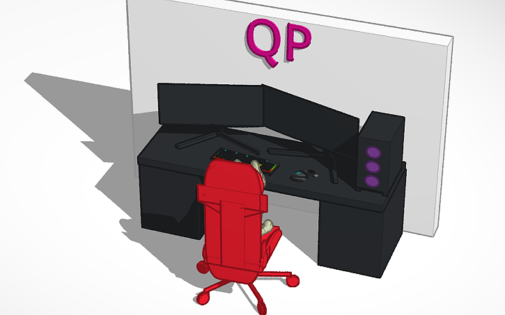 3D design Gaming Setup - Tinkercad