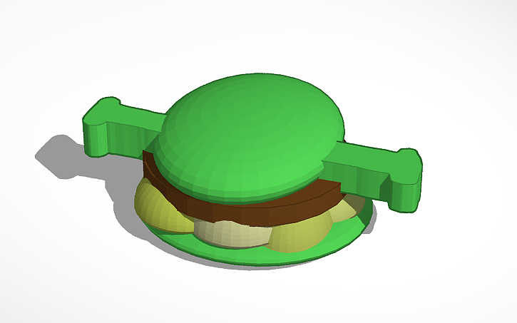 3D design Shrek Burger - Tinkercad