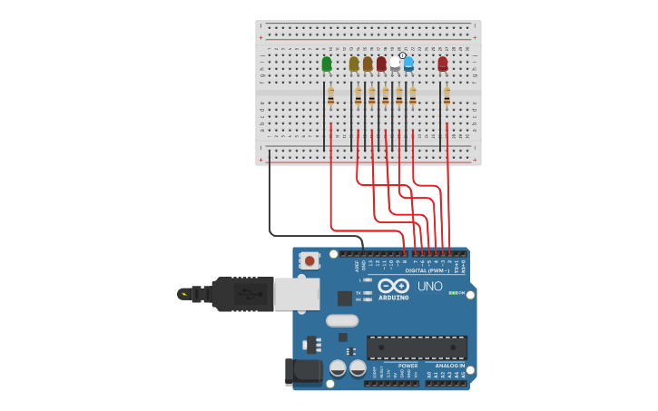 Circuit design ไฟวิ่ง loop - Tinkercad