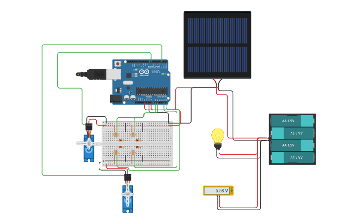 Circuit design Solar Tracking System - Tinkercad
