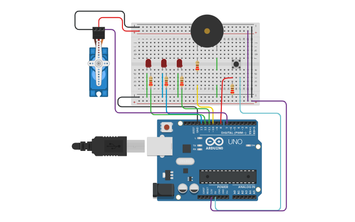 Circuit design ejercicio en clase | Tinkercad