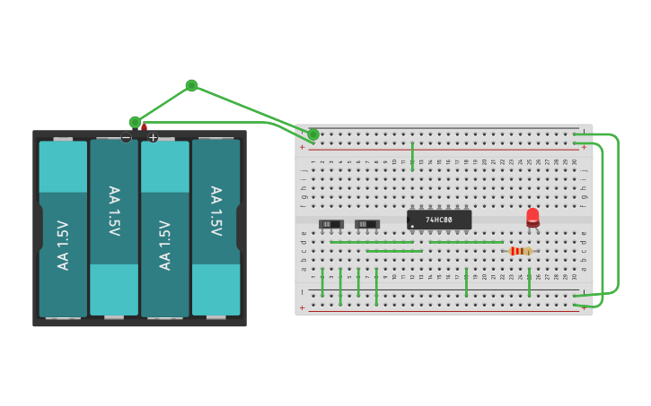 Circuit design nand 2 input - Tinkercad