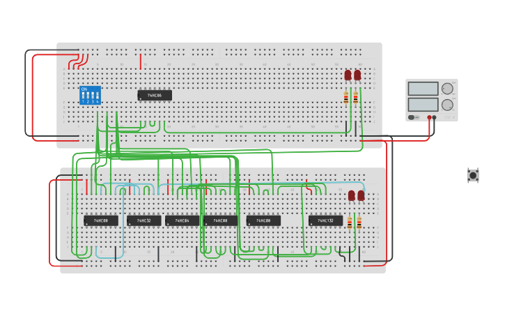 Circuit Design Sumador 3 Bits Tinkercad