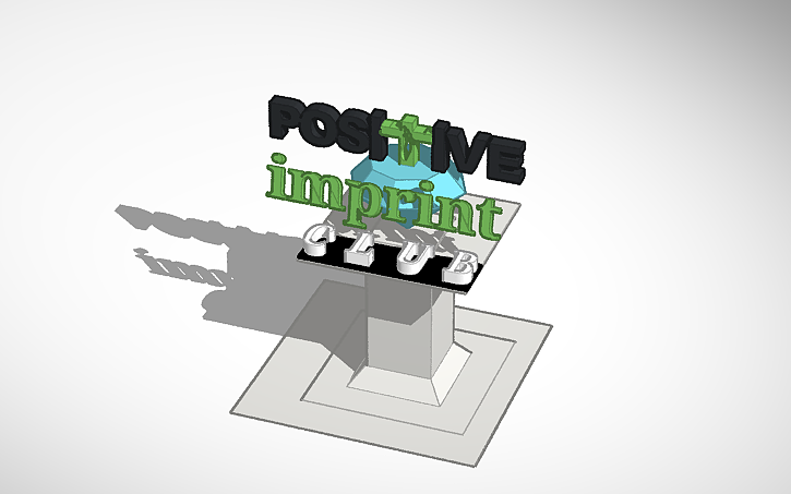 3D design POSITIVE imprint logo - Tinkercad