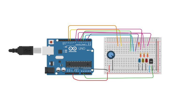 Circuit design Weather Monitoring System - Tinkercad