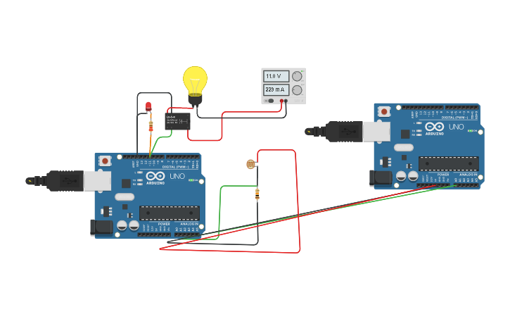 Circuit design Photoresistor light detection - Tinkercad