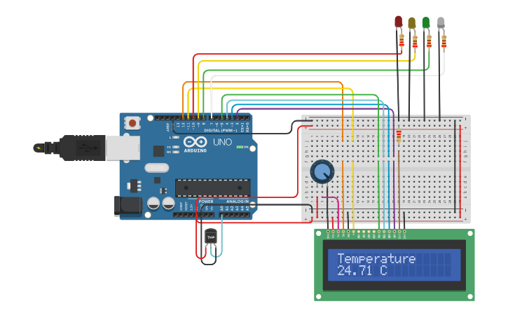 Circuit design Temperature - Tinkercad