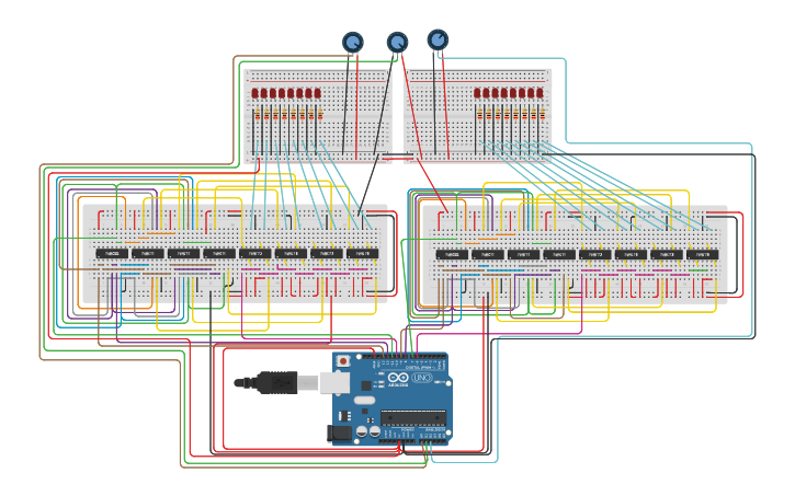 Circuit design matrix LED | Tinkercad