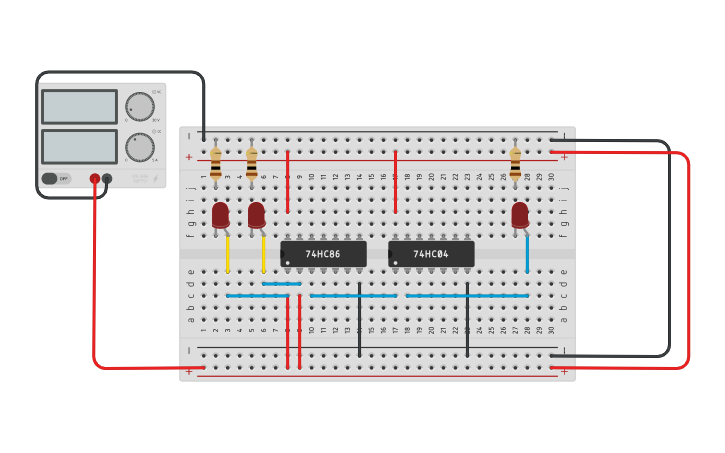 Circuit design Xnor gate - Tinkercad