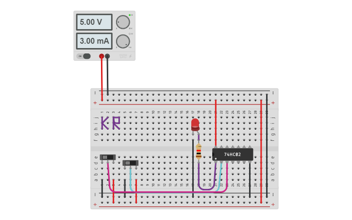Circuit design Porta NOR - Kemily Rezende Silva - 20213001728 | Tinkercad