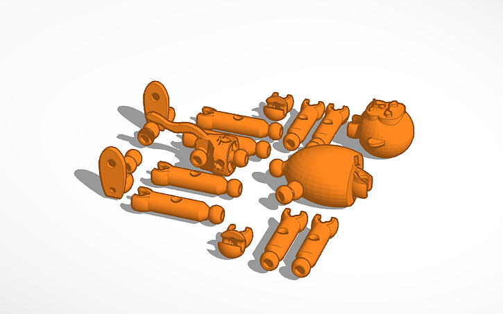 3D design monkey action figure - Tinkercad