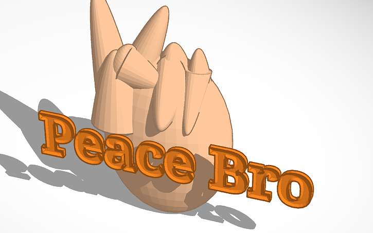 3D design Peace Bro | Tinkercad