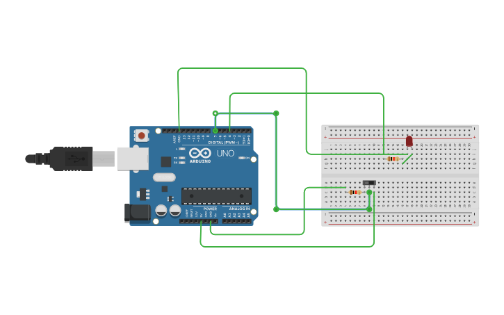 Circuit design Digital Input Output - Tinkercad
