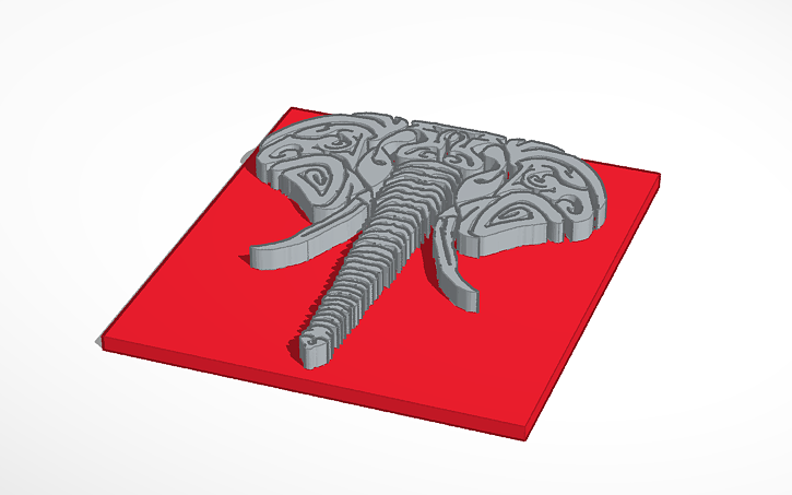 3D design elephant - Tinkercad