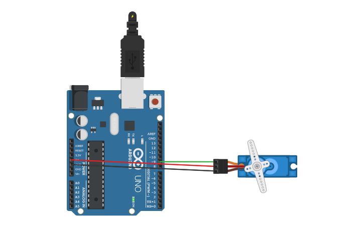 Circuit design Servos - Tinkercad