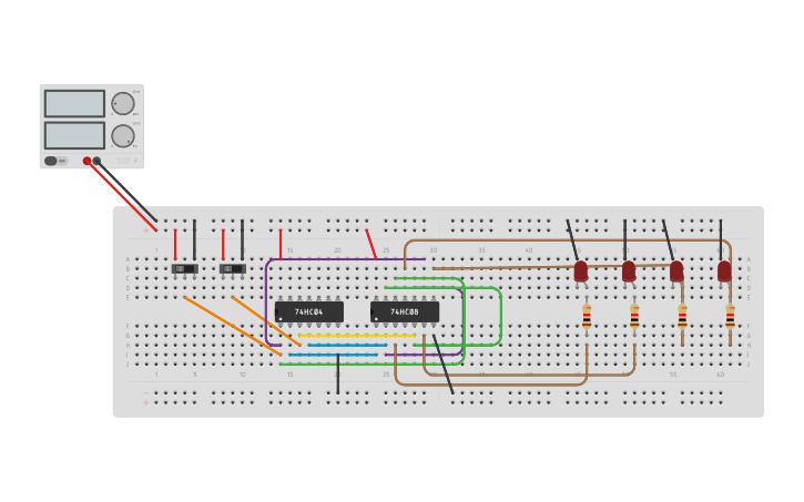 Circuit design 2_4 decode - Tinkercad