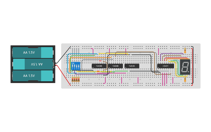 Circuit design Copy of 2 bits multiplication - Tinkercad