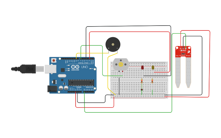 Circuit design Auto-Irrigation System - Tinkercad