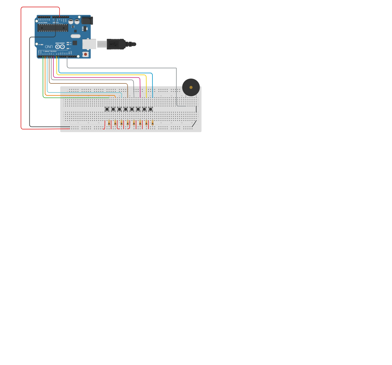 Circuit Design Copy Of Piano Arduino Tinkercad