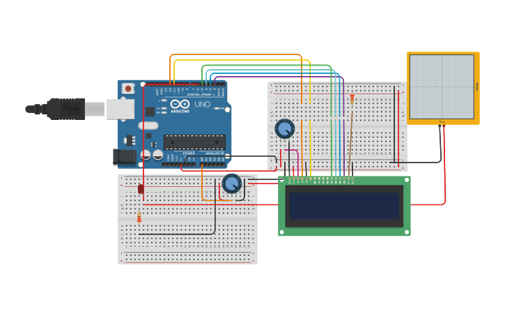 Circuit design lcd - Tinkercad
