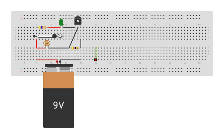 Circuit design LDR | Tinkercad