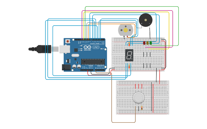 Circuit design Traffic Light System - Tinkercad