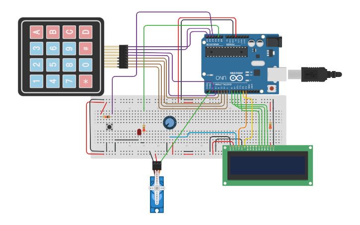 Circuit design SERMOTOR CONTROL ACCESO - Tinkercad