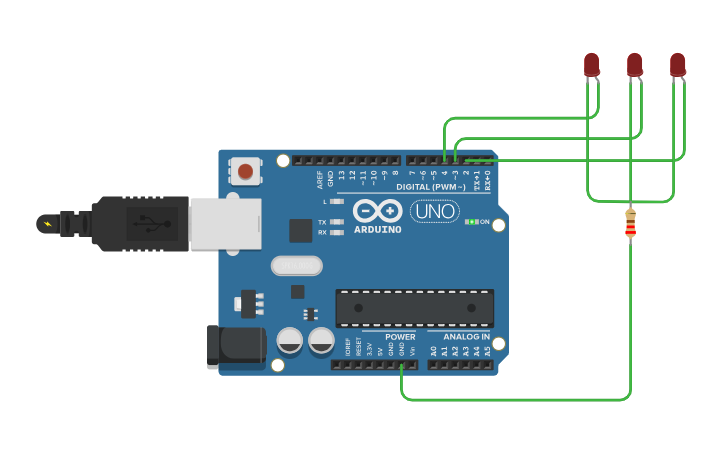 Circuit design PRÁCTICA ARDUINO CON TINKERCAD 2 ejemplo 1 - Tinkercad
