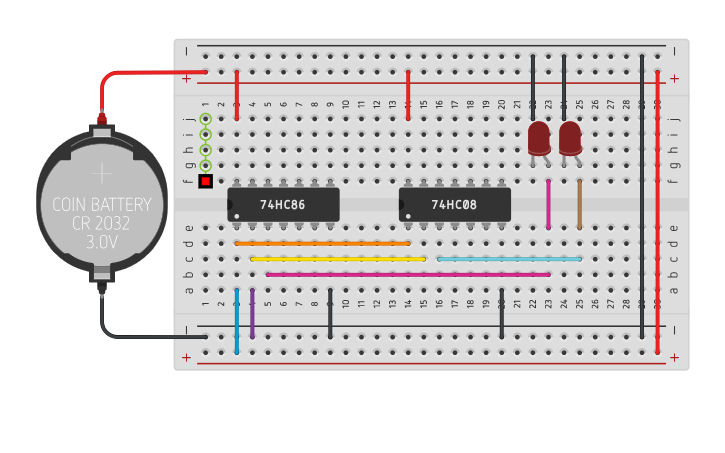 Circuit Design Half Adder Tinkercad