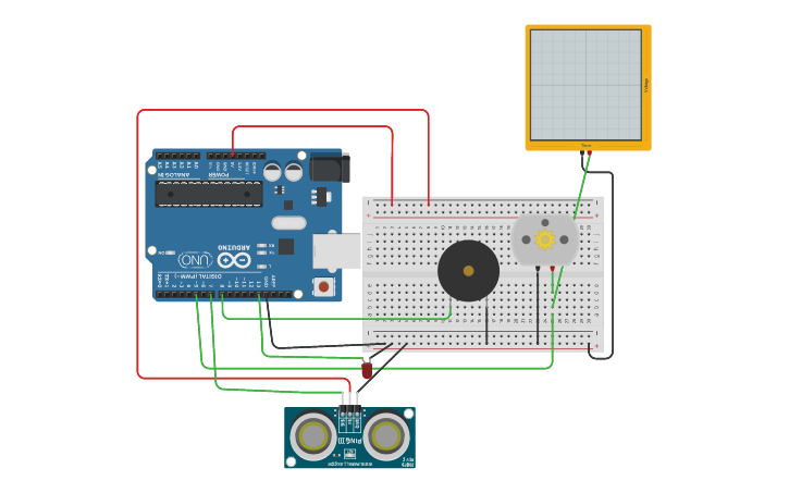 Circuit design Adaptive cruise control - Tinkercad