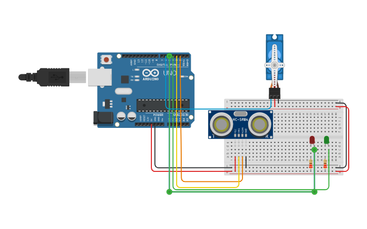 Circuit design Taller Parcial - Parqueadero | Tinkercad