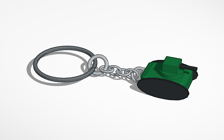 3D design tank on a keychain - Tinkercad