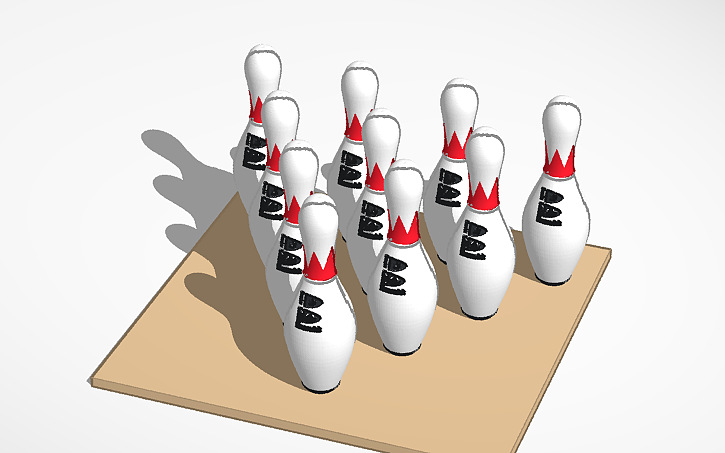 3D design *Scale Accurate* Brunswick Score King Bowling pins - Tinkercad