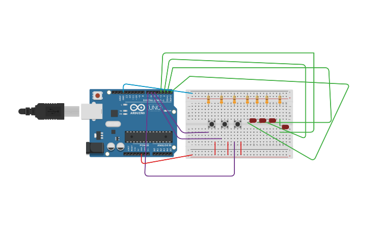 Circuit design Copy of LED-IF-ELSE - Tinkercad