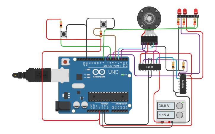 Circuit Design L293d Control Dc Motor Encoder Tinkercad