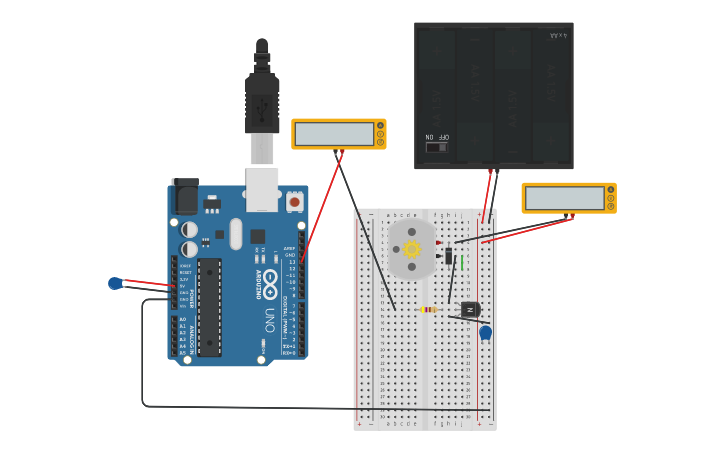 Circuit design Transistor BJT exercise | Tinkercad