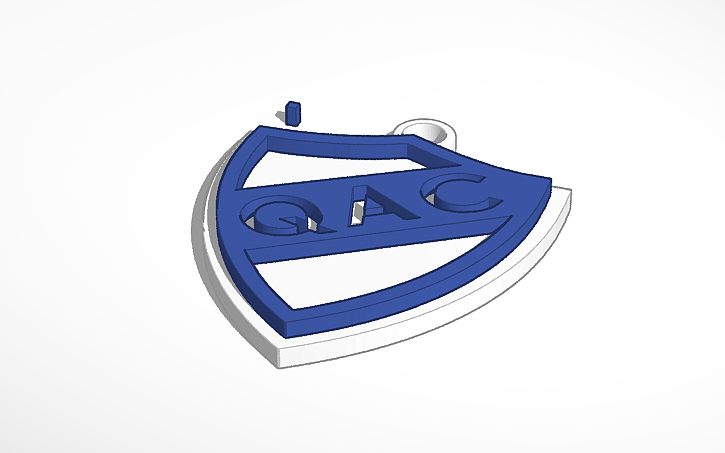 3D design escudo QAC terminado - Tinkercad