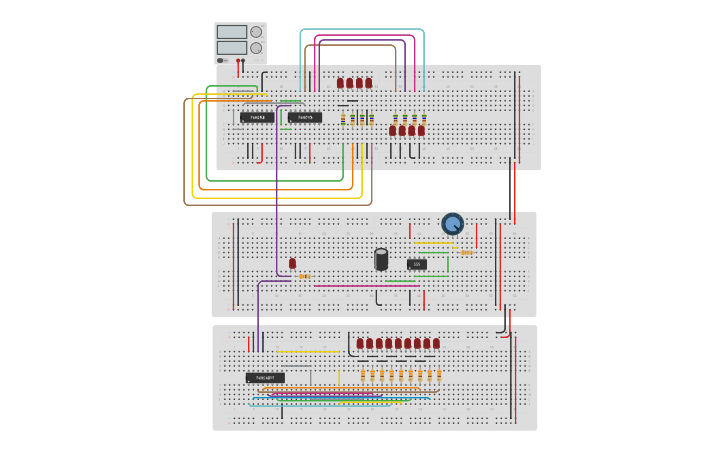 Circuit design 74HC93 - Tinkercad