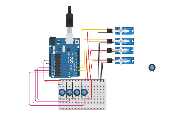 Circuit Design Robotic Arm Tinkercad