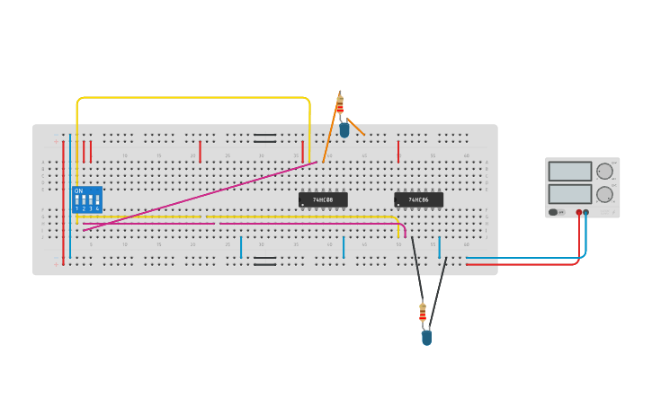 Circuit design Sumador binario - Tinkercad