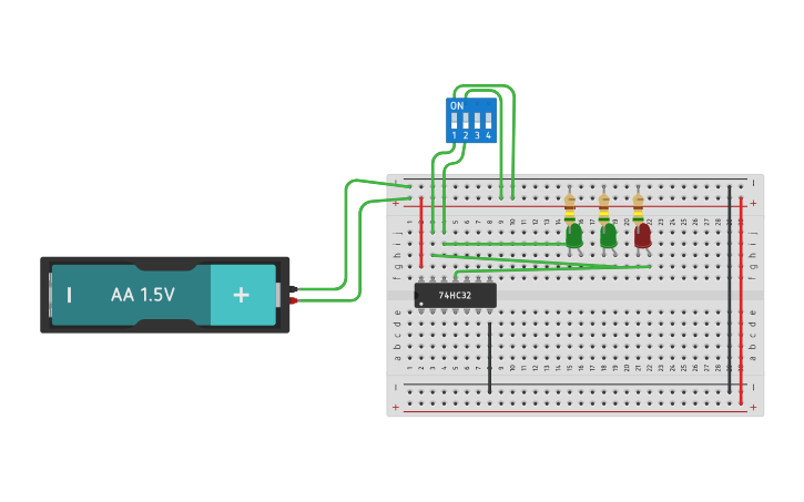 Circuit design OR Gate - IC - Tinkercad